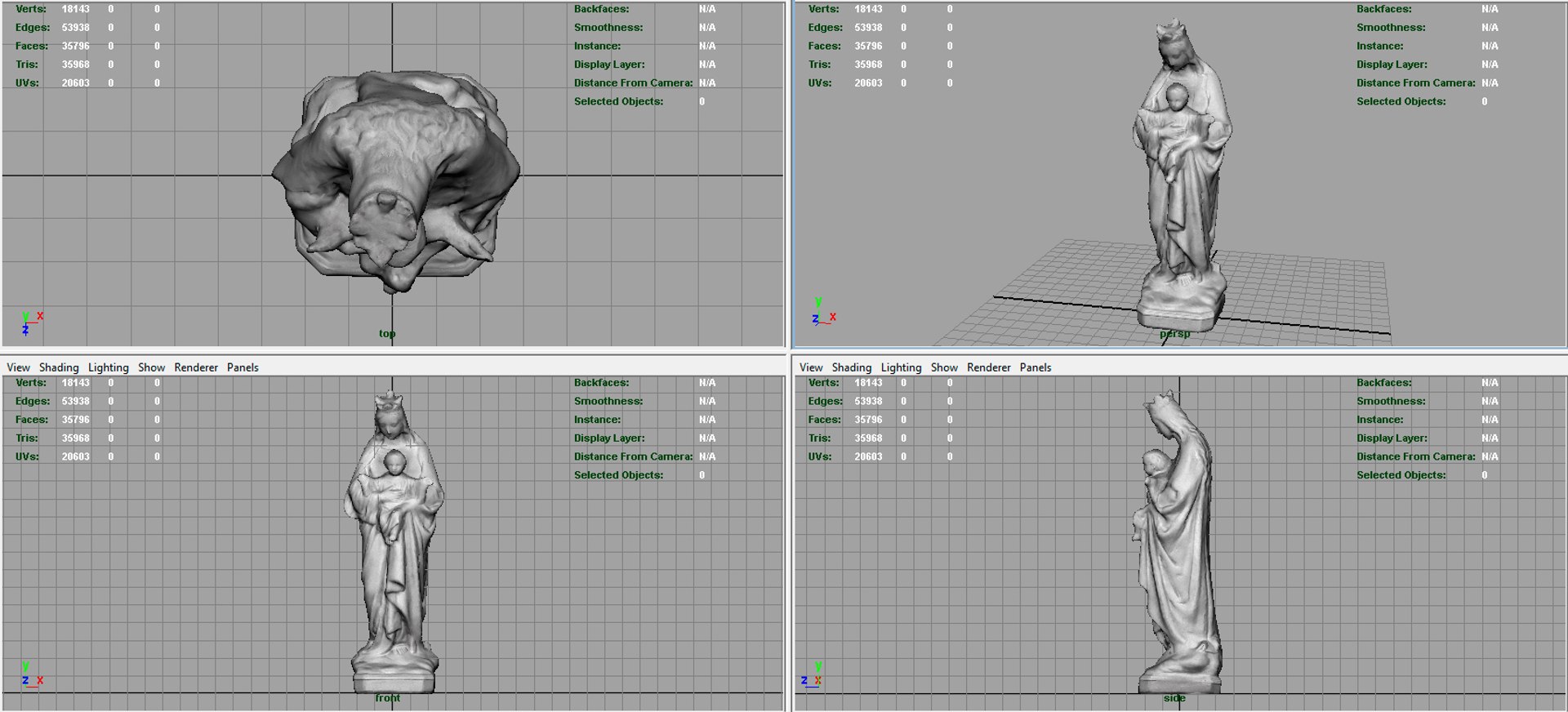 3d Model Virgin Mary Baby Jesus