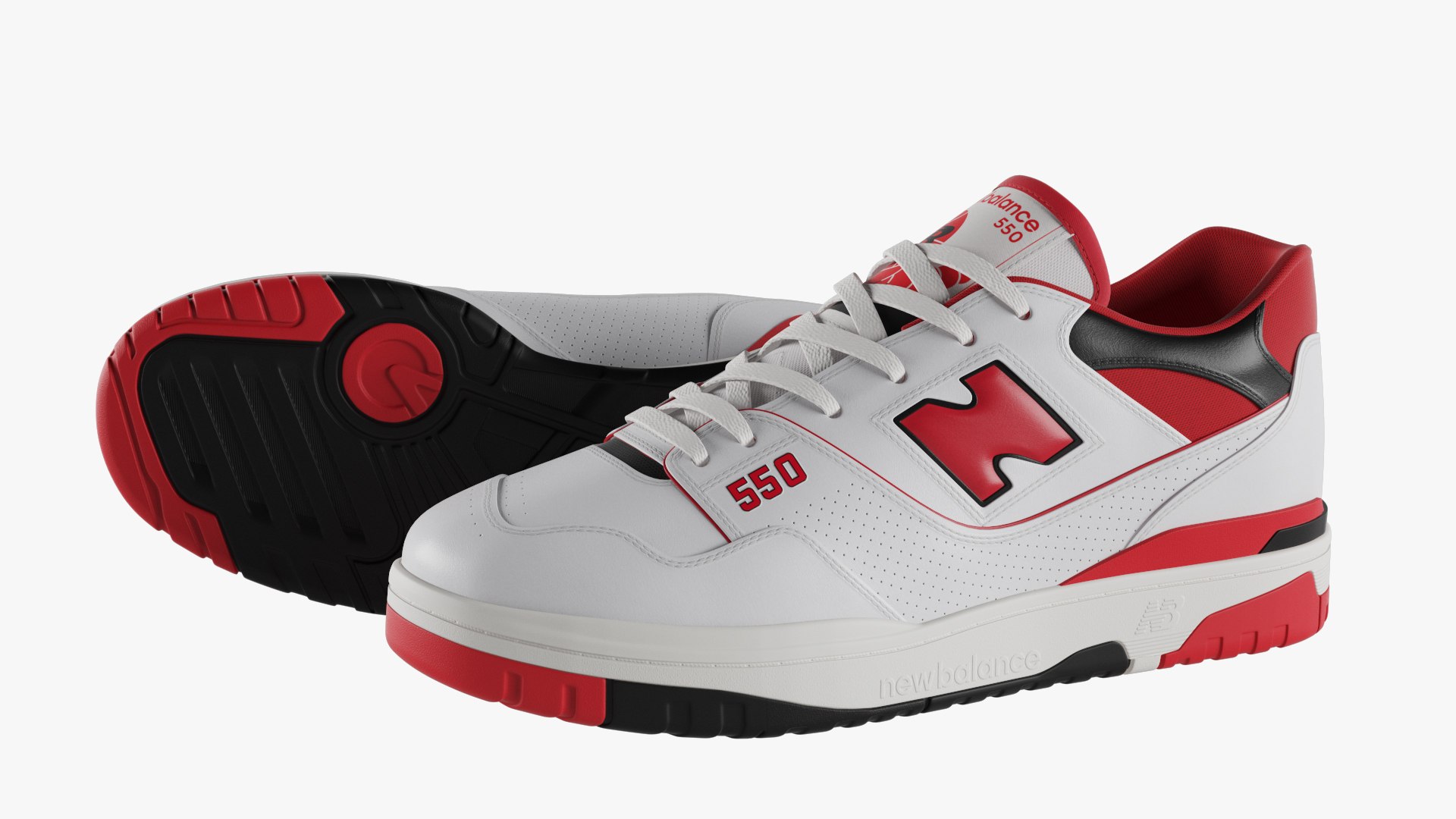 3D New Balance 550 Red - TurboSquid 1975633