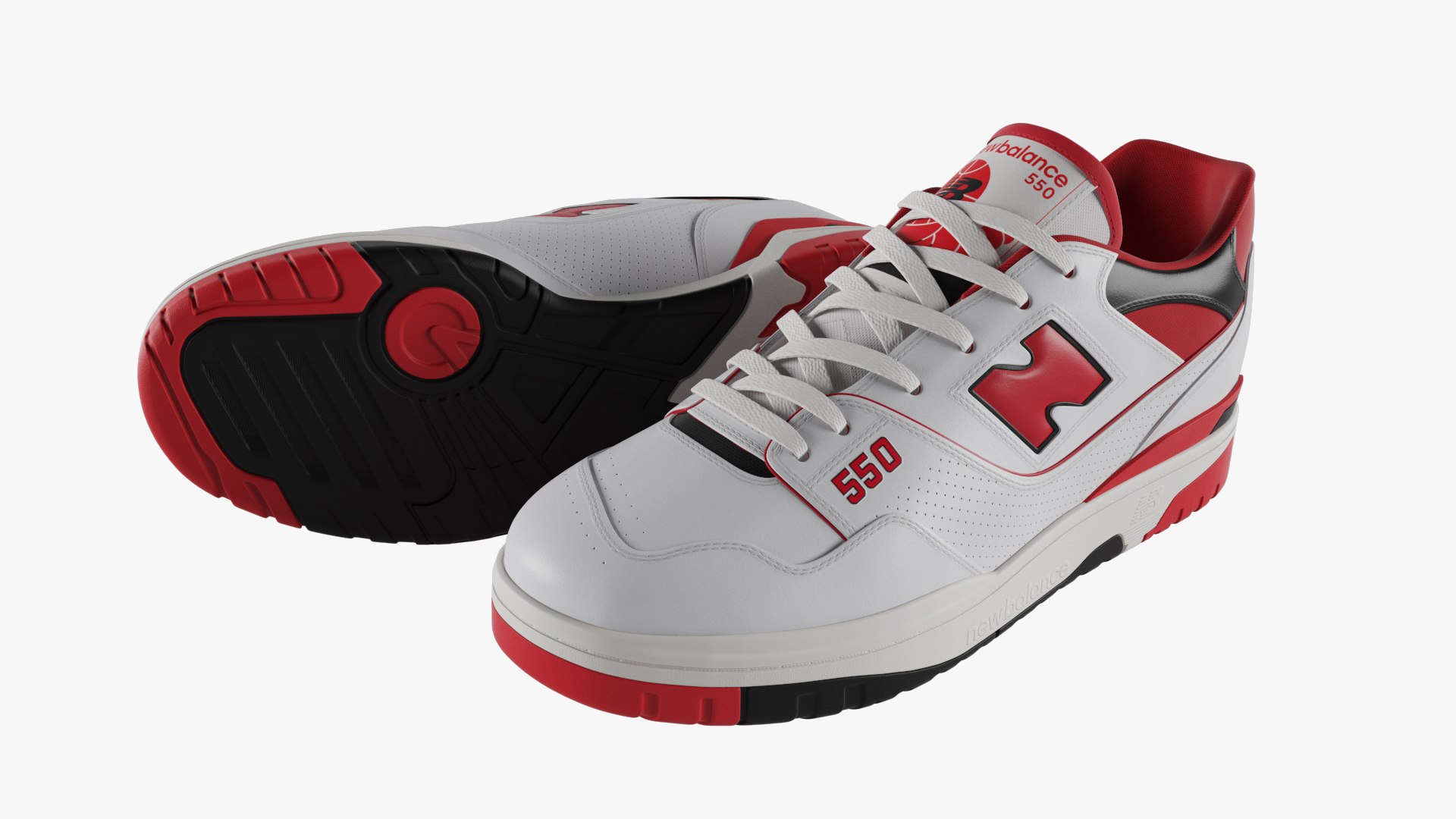 3D New Balance 550 Red - TurboSquid 1975633