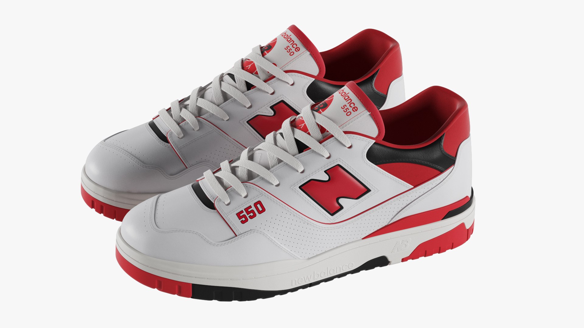 3D New Balance 550 Red - TurboSquid 1975633
