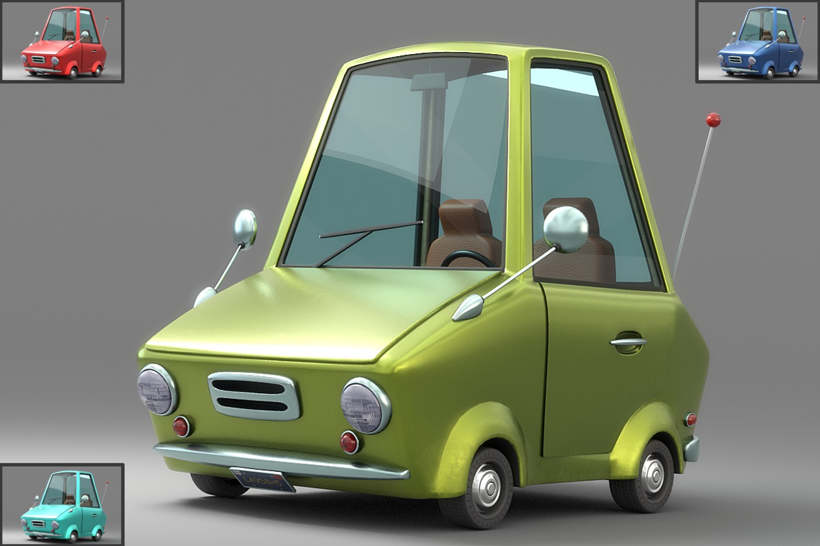 3D Cartoon Car Collection V1 Model - TurboSquid 1750598
