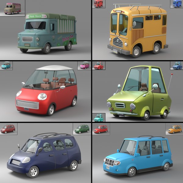 Cartoon car bus mini model - TurboSquid 1457024