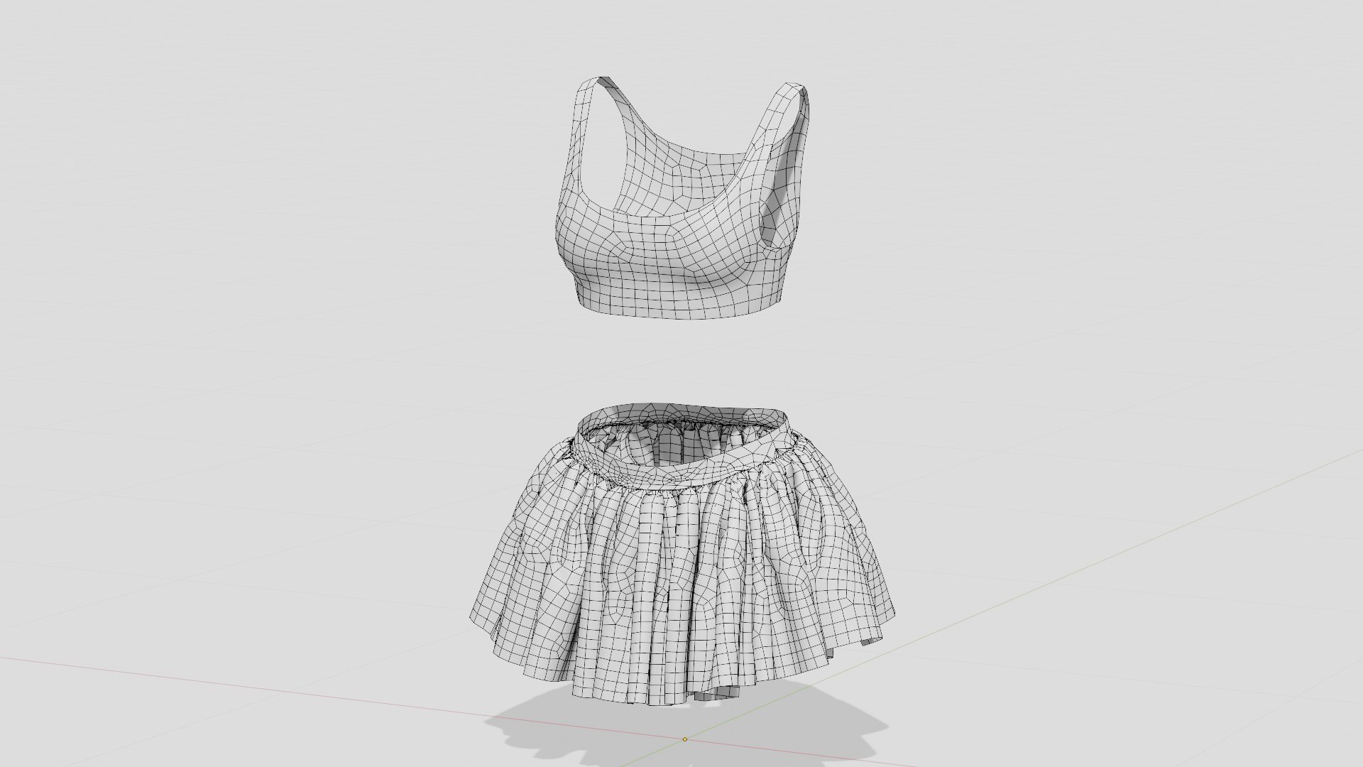 3D Model Modern Top And Skirt - TurboSquid 2091131