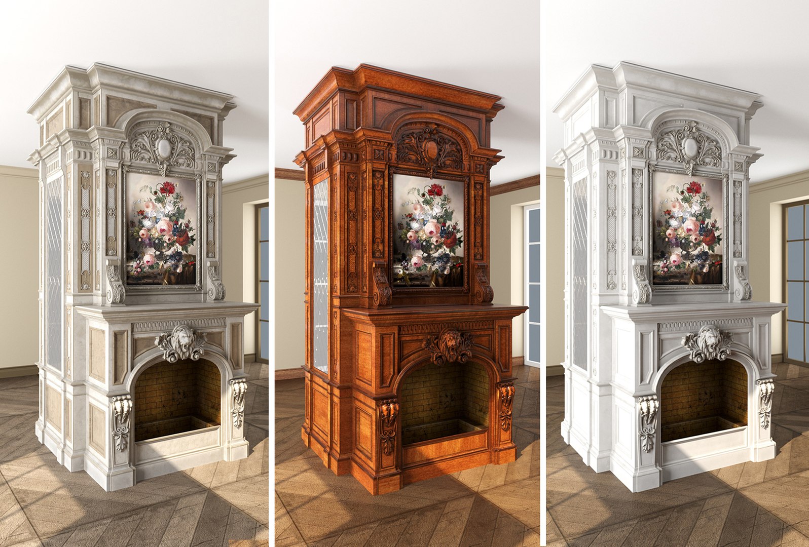 Fireplace Classic 2 3D Model - TurboSquid 2391301