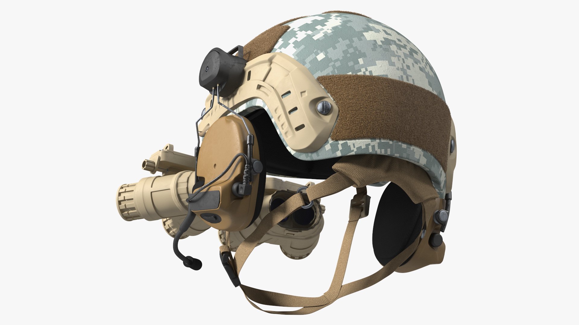 Helmet With Night Vision Goggles Grey Camo Fur 3D Model - TurboSquid ...