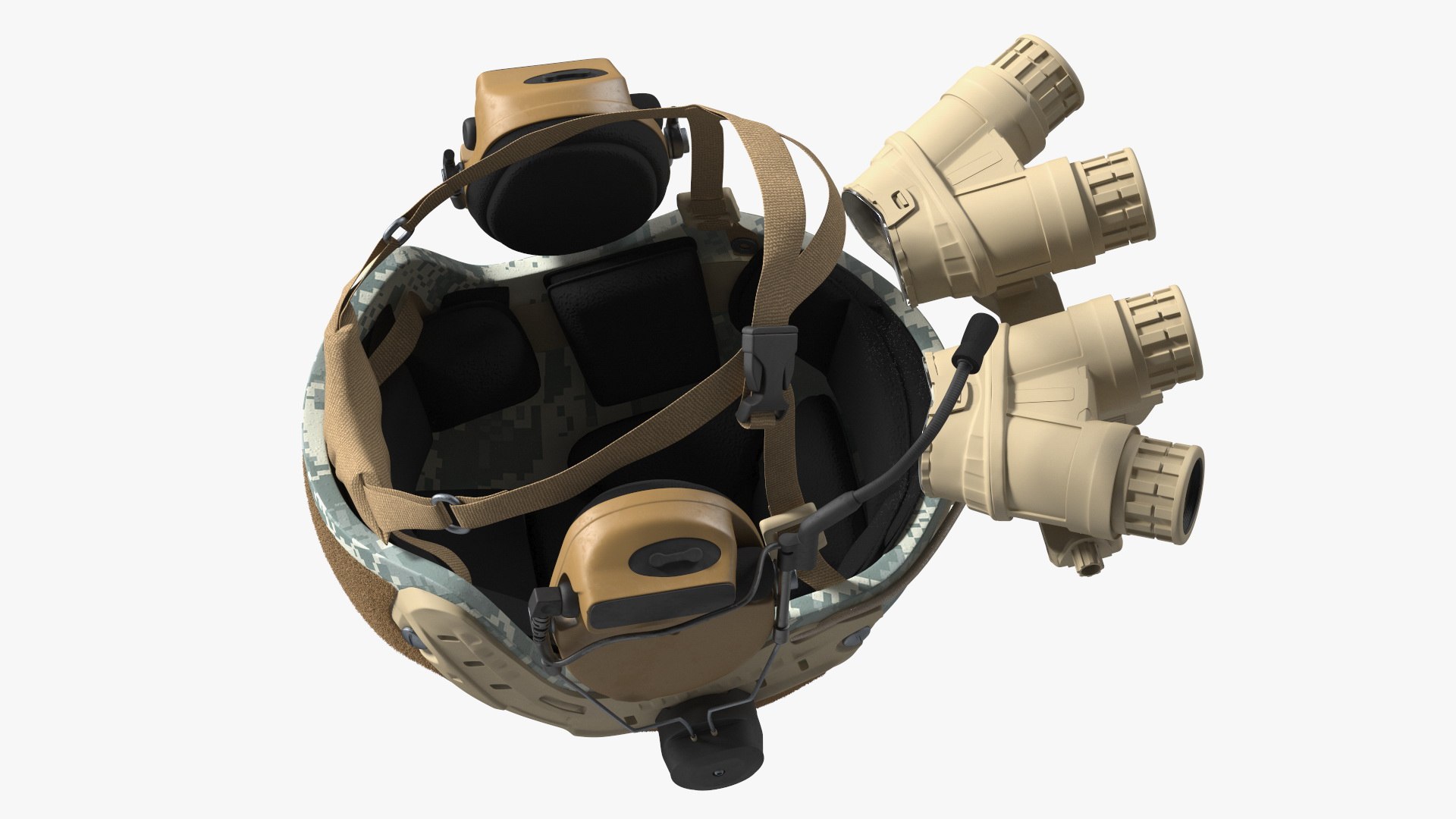 Helmet With Night Vision Goggles Grey Camo Fur 3D Model - TurboSquid ...