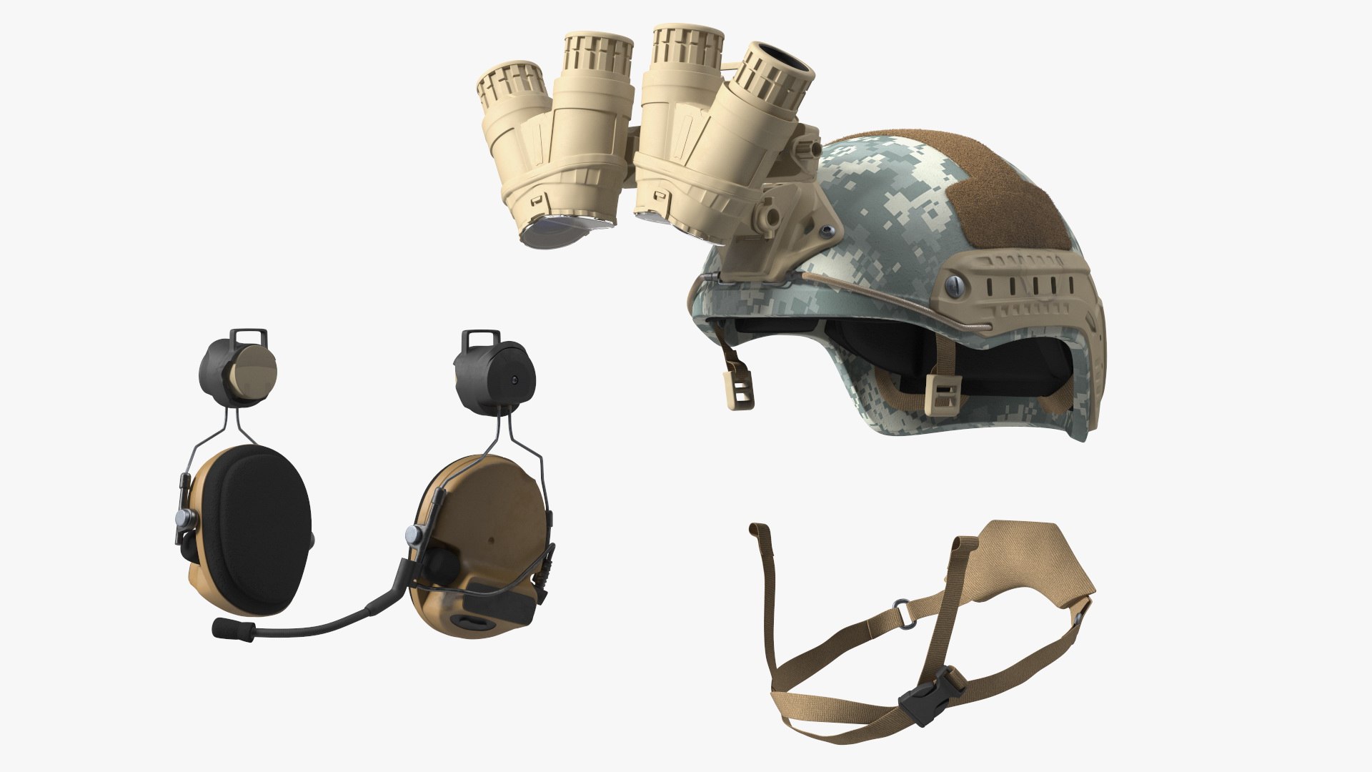 Helmet With Night Vision Goggles Grey Camo Fur 3D Model - TurboSquid ...
