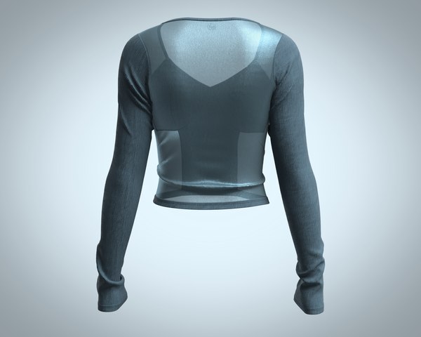 3D Girls Ribbed Crop Tops model - TurboSquid 2021672