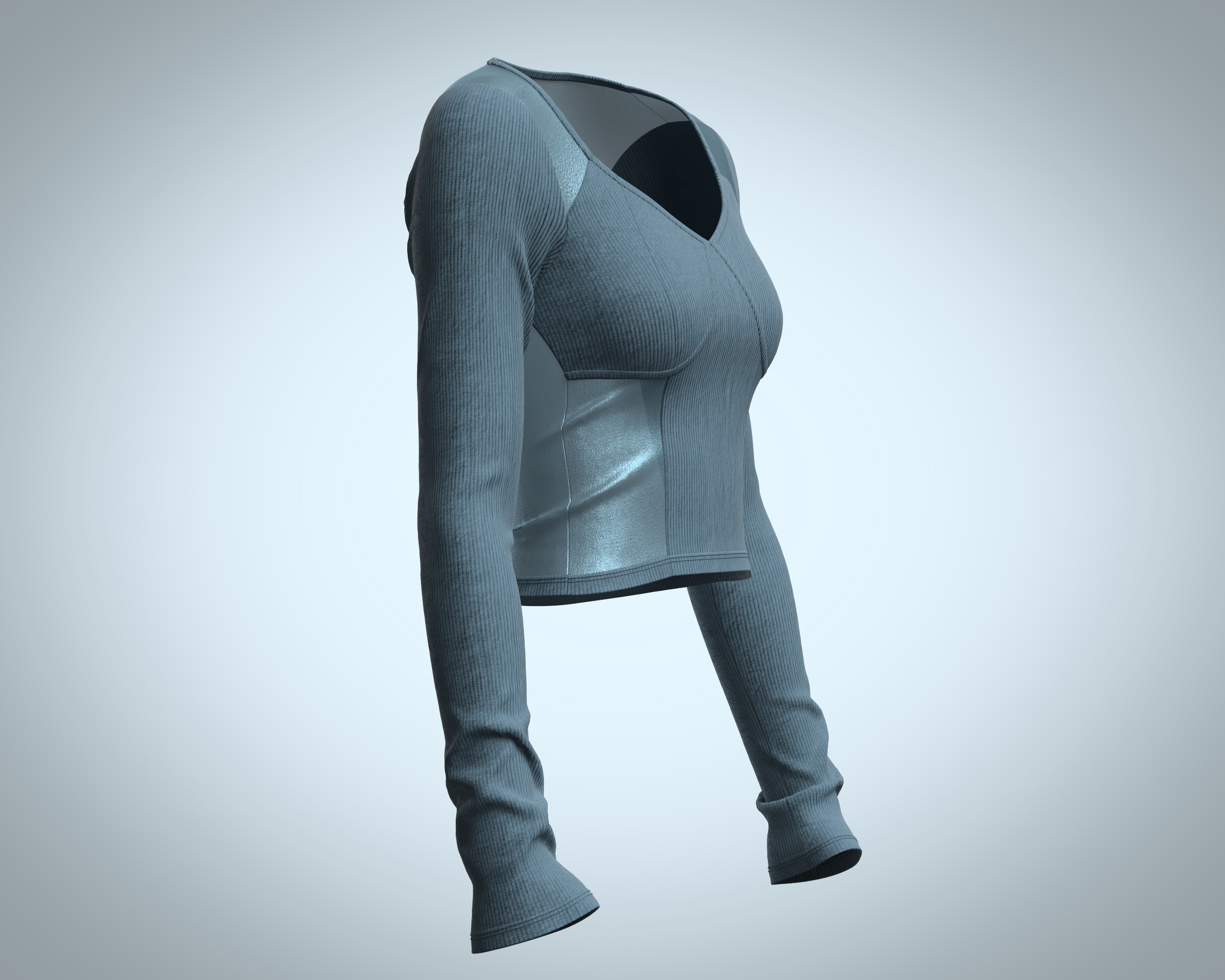 3D Girls Ribbed Crop Tops model - TurboSquid 2021672