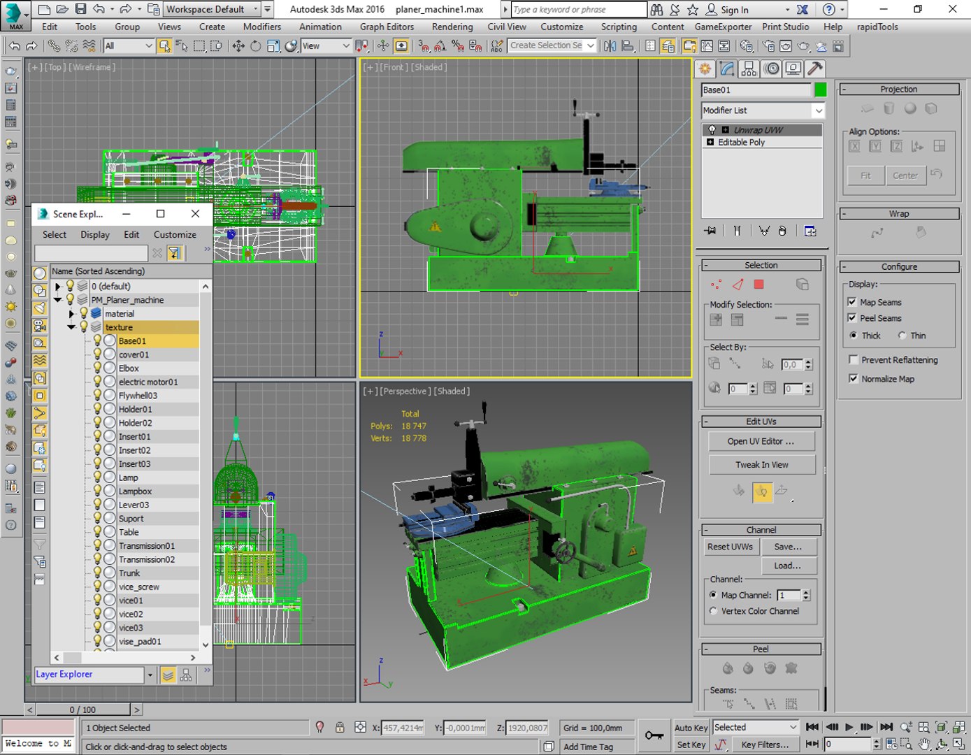 3D Model Metal Planer Machine - TurboSquid 1830001