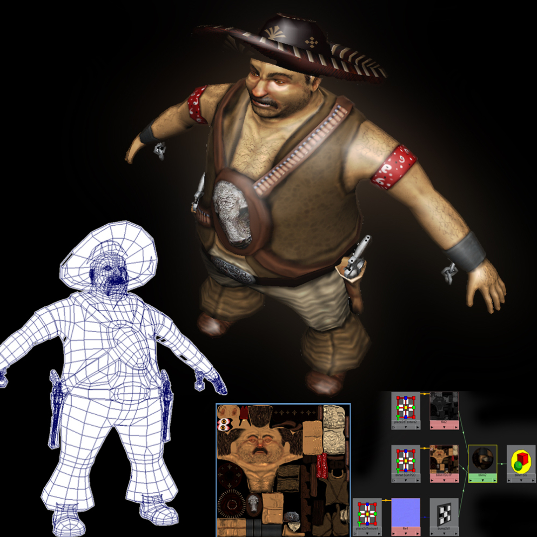 el mexican bandit 3d obj