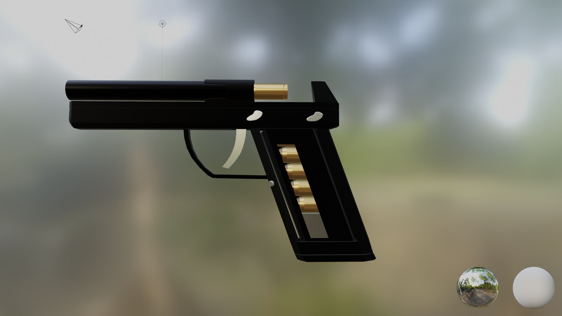 Pistol Silver Black 3D Model - TurboSquid 2173779