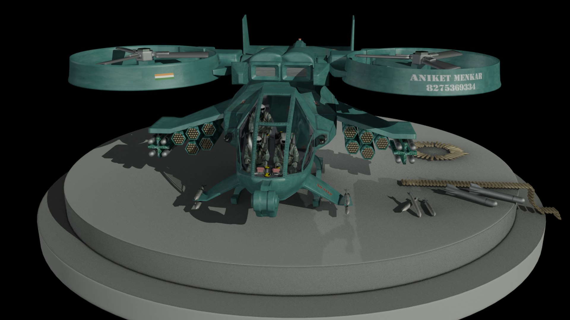 3d Fighter Gunship Avatar Helicopter Model