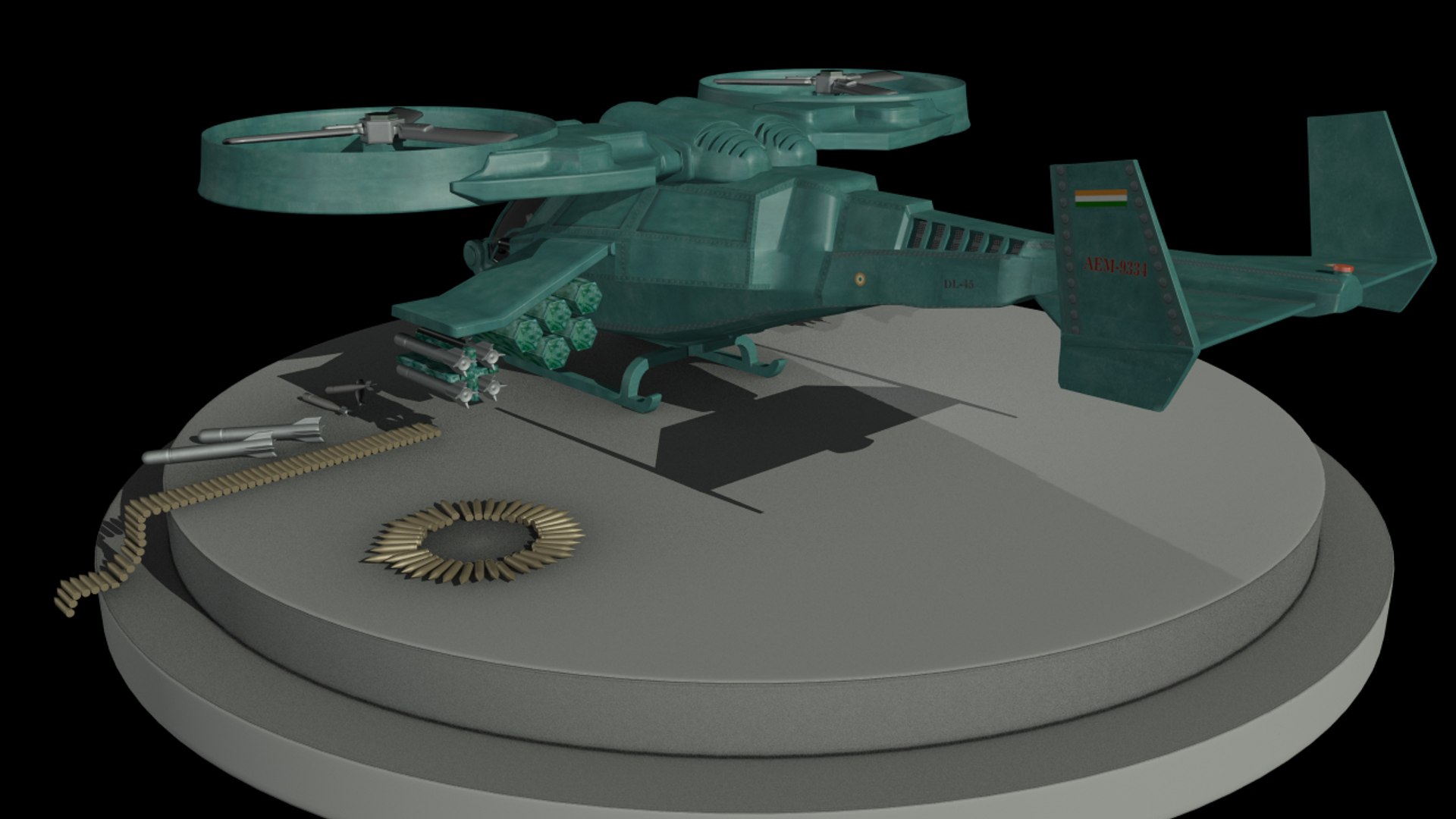 3d Fighter Gunship Avatar Helicopter Model