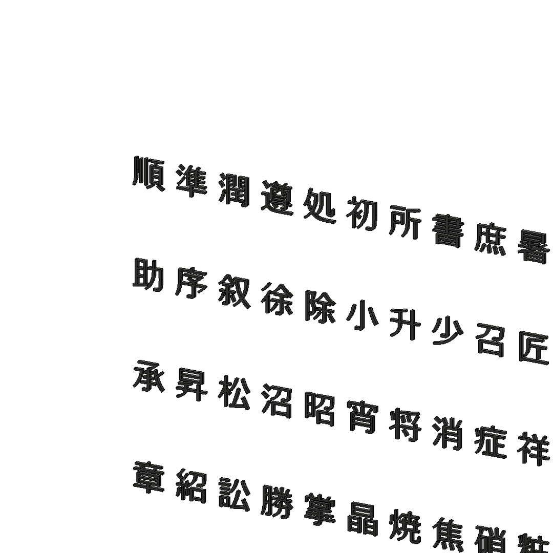 Chinese Meiryo Font Set10 3D - TurboSquid 1174540