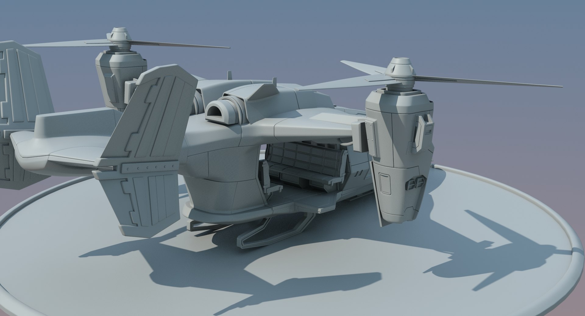 Futuristic Dropship 3d Model