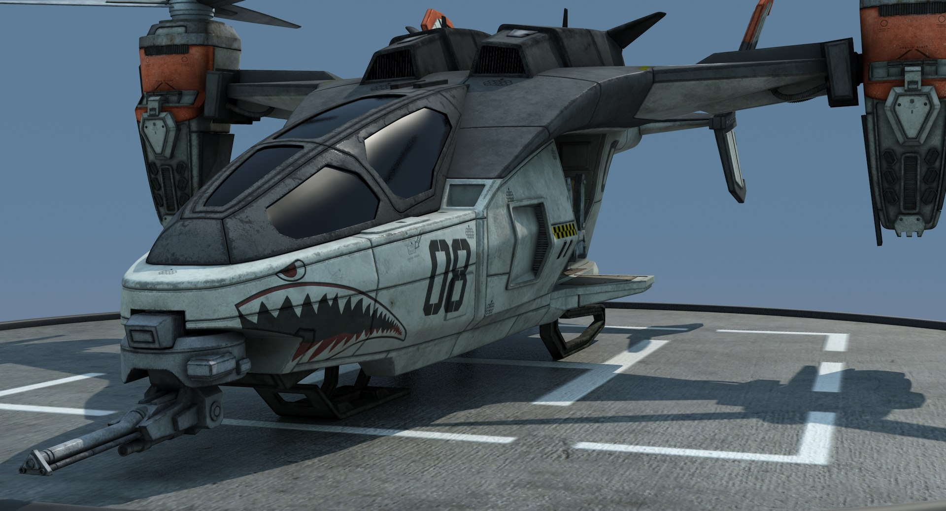 futuristic dropship 3d model