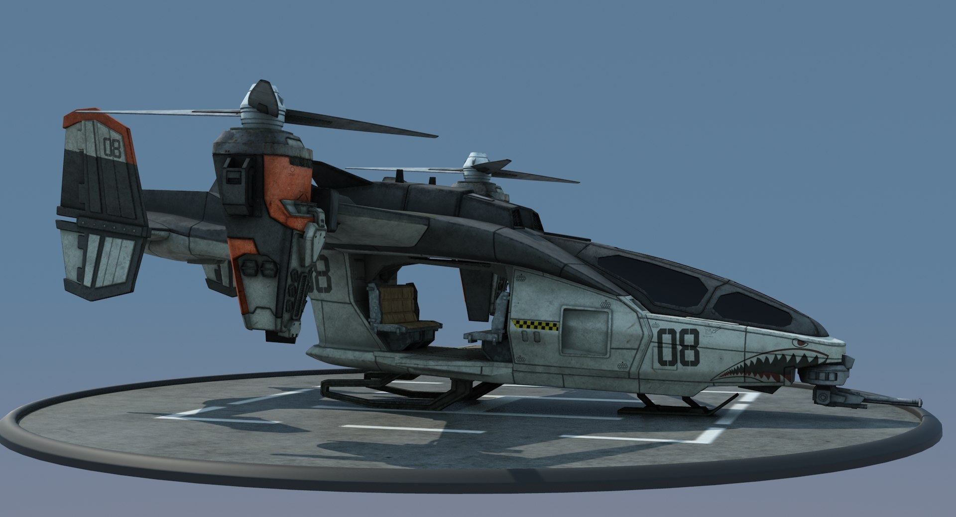 futuristic dropship 3d model