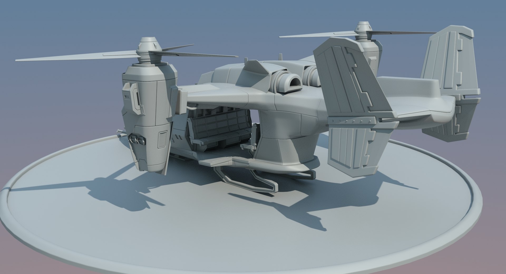 futuristic dropship 3d model