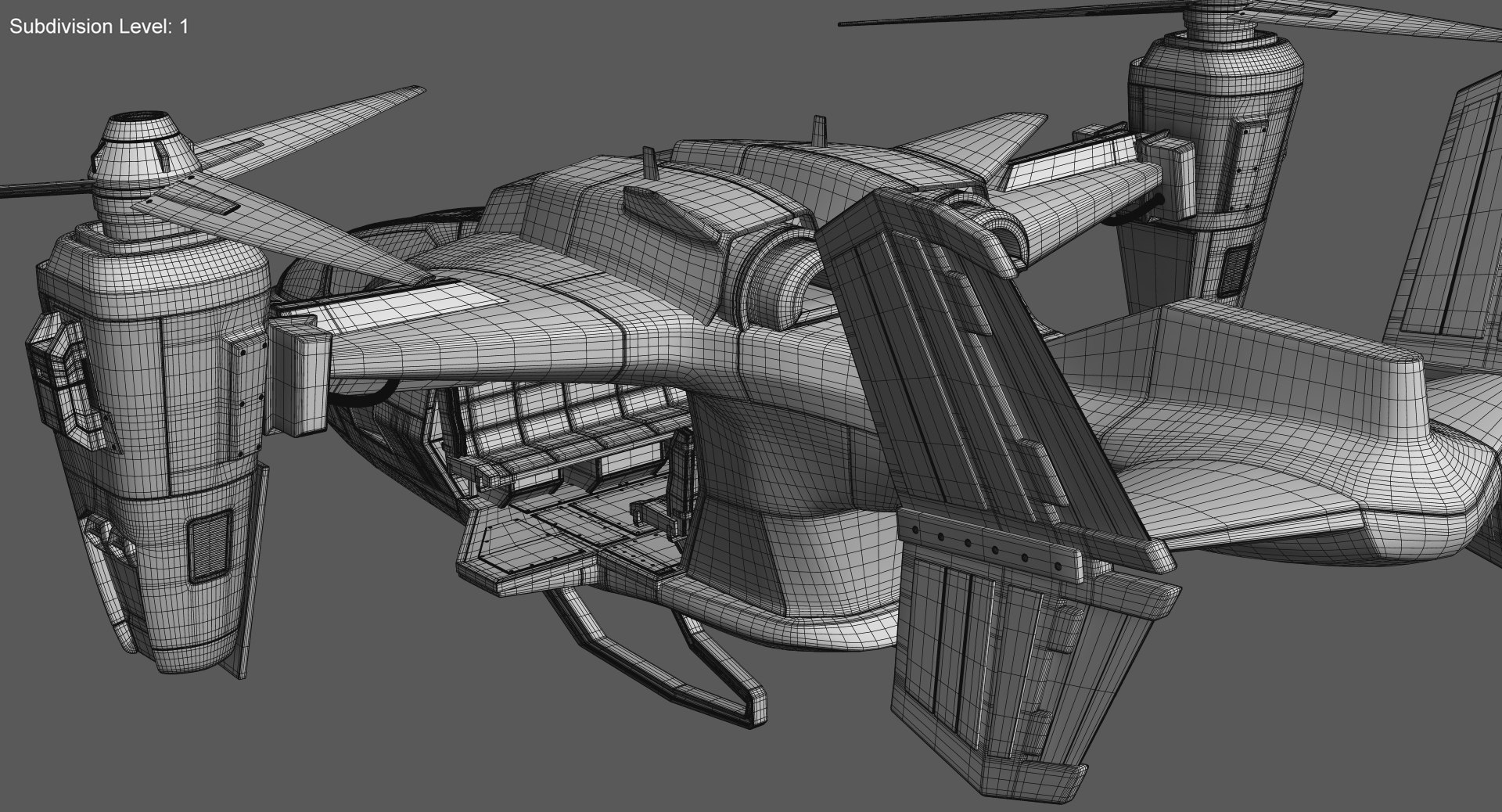 futuristic dropship 3d model