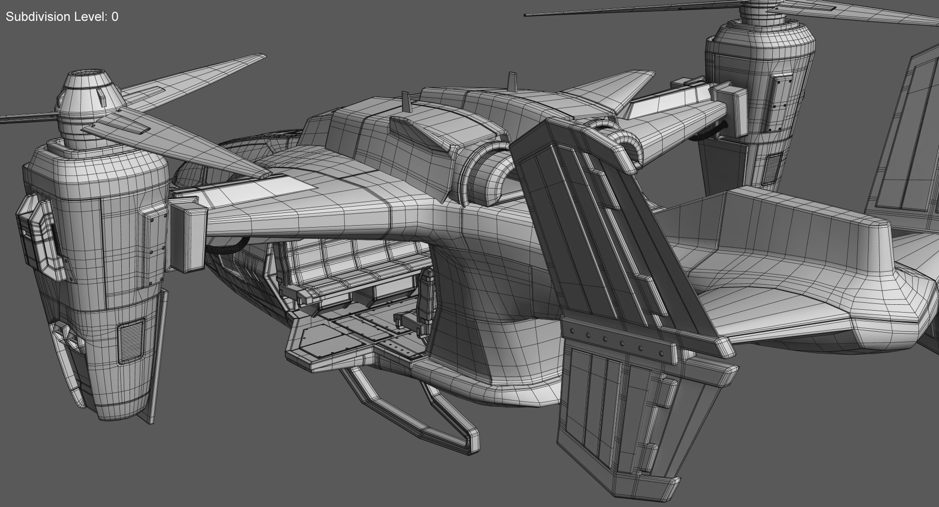 futuristic dropship 3d model