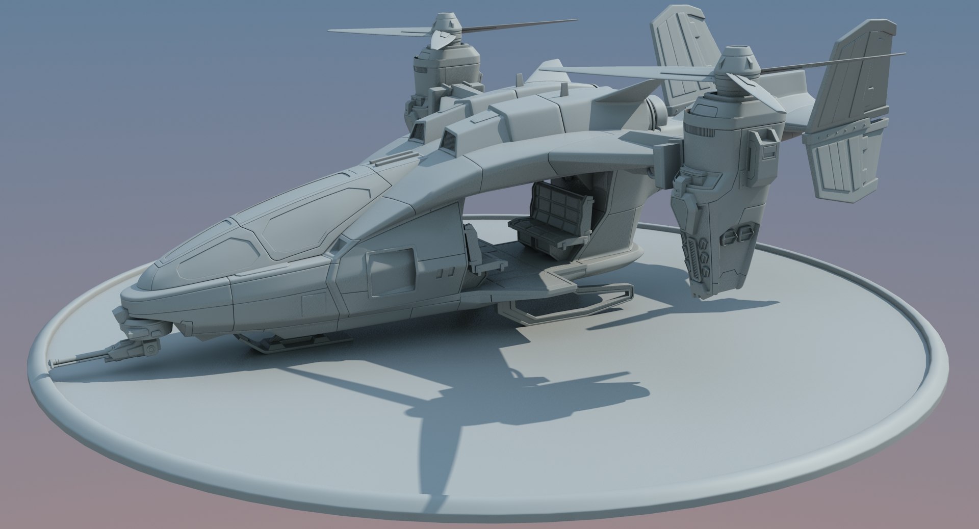 Futuristic Dropship 3d Model