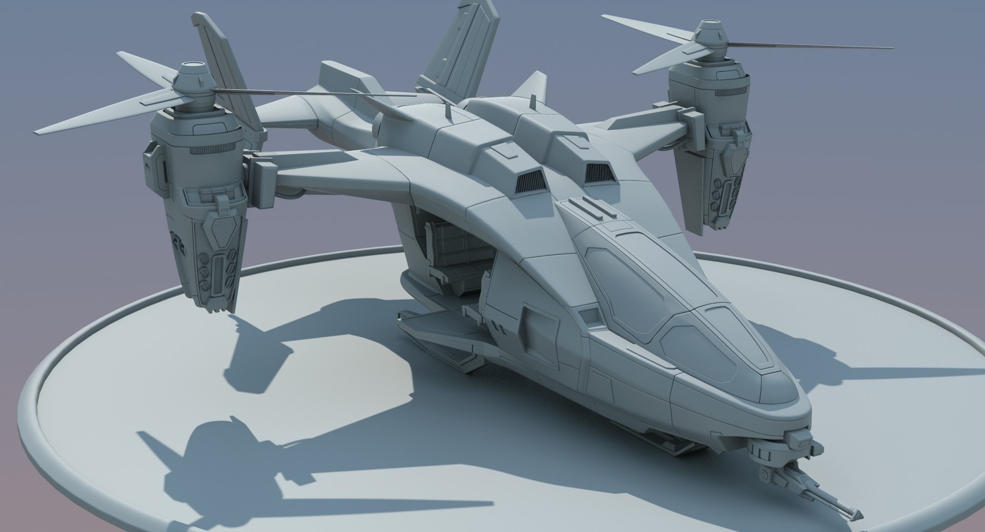 futuristic dropship 3d model