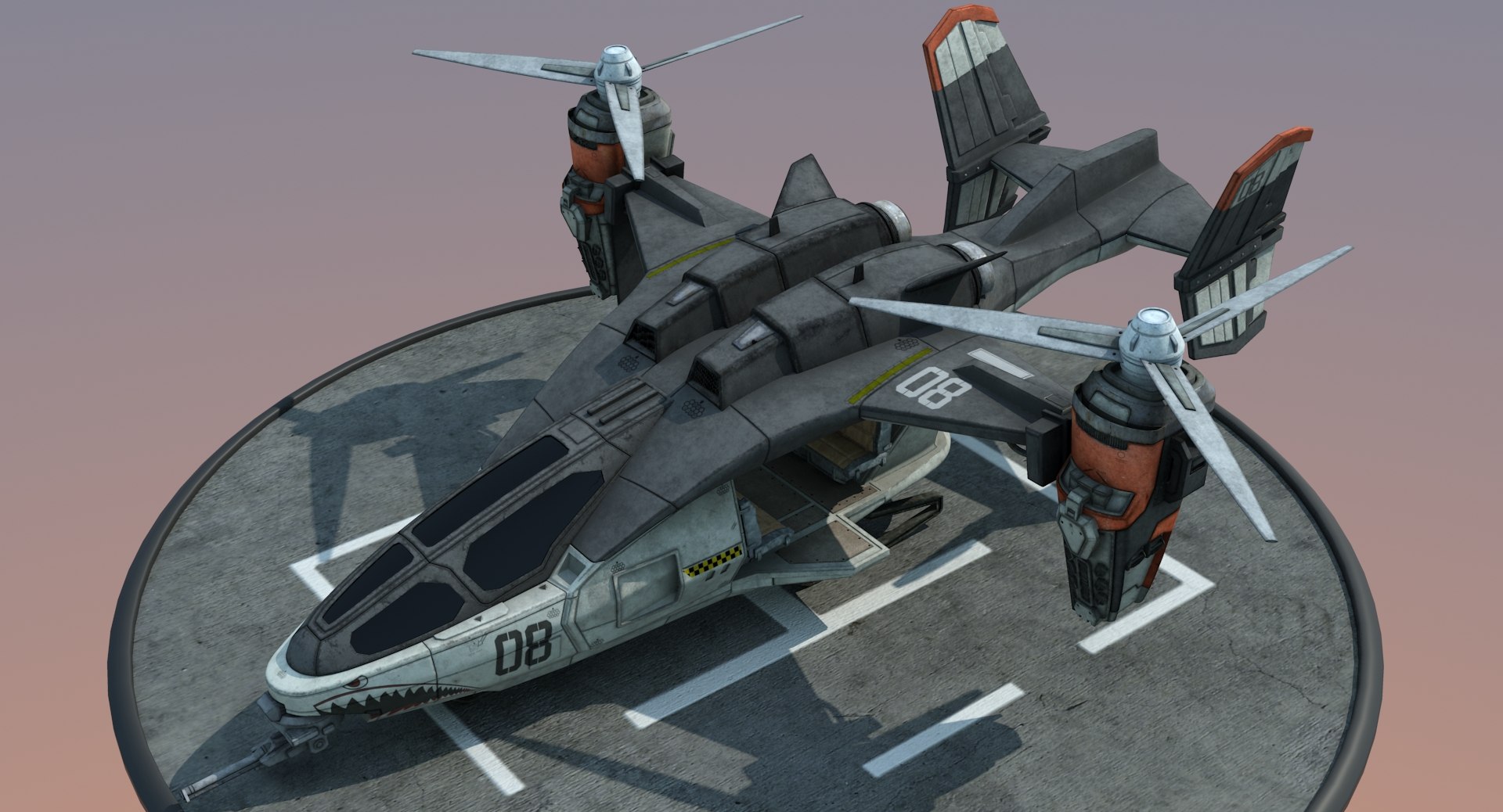 futuristic dropship 3d model