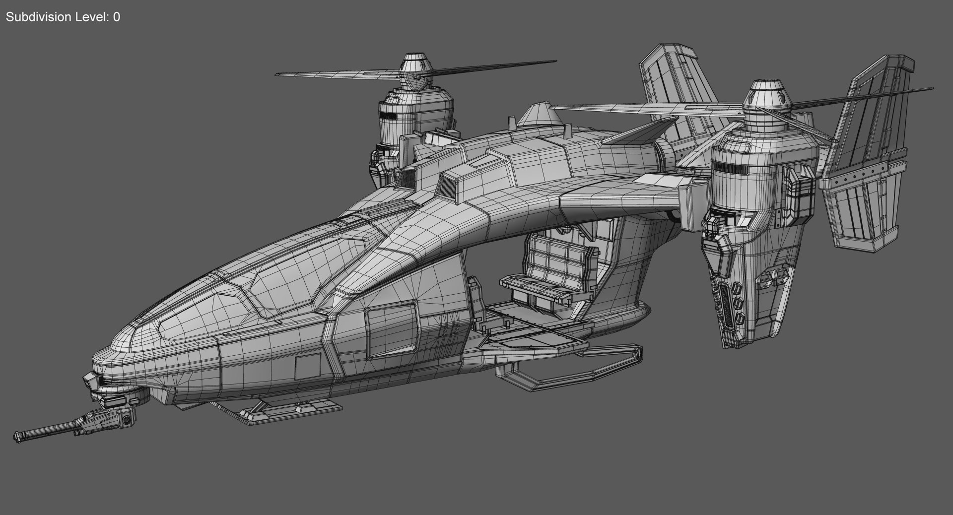 futuristic dropship 3d model
