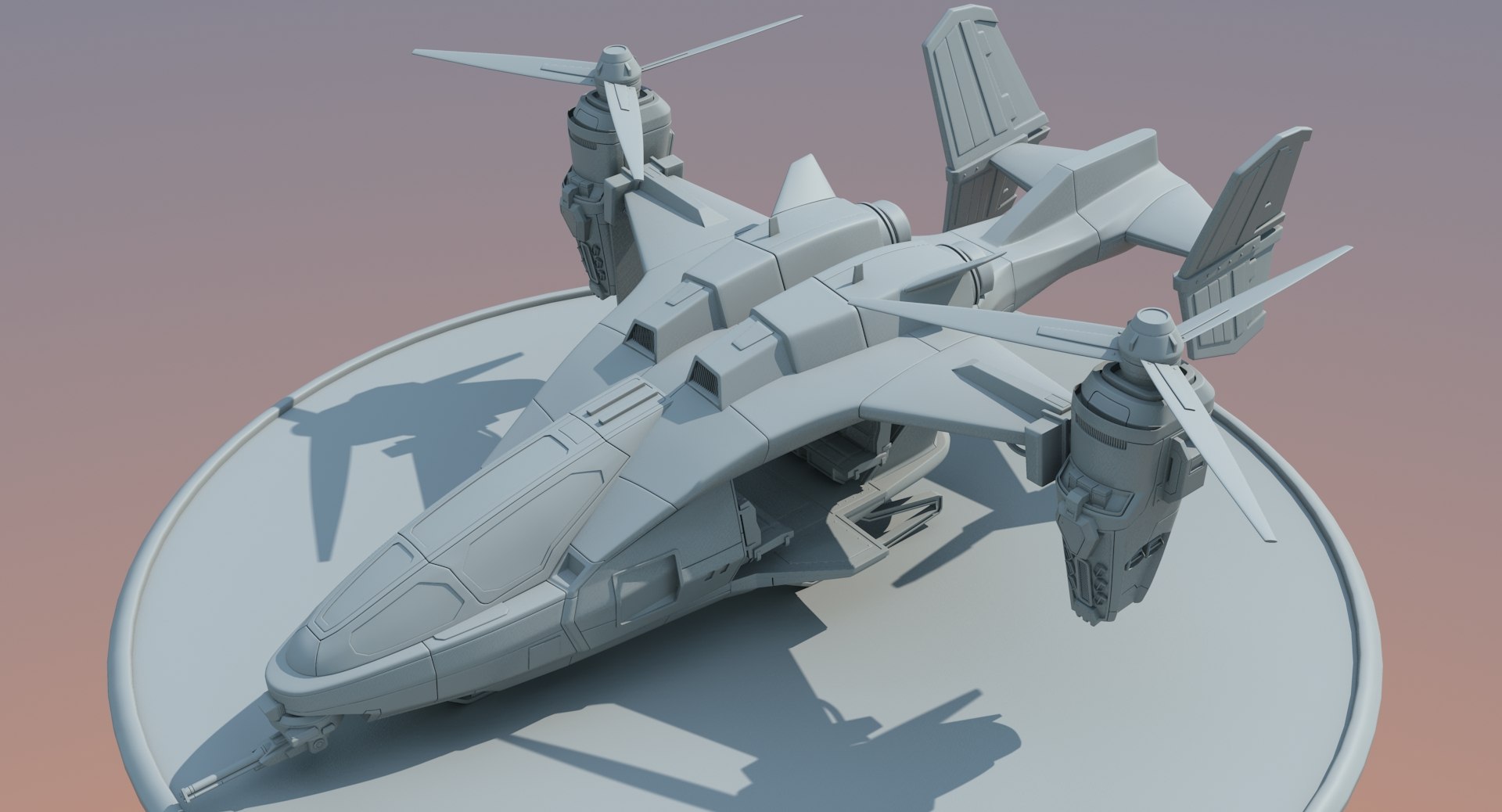 futuristic dropship 3d model