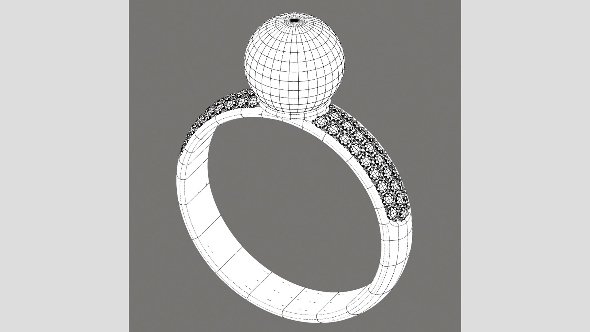 3D 8mm Pearl Fashion Gold Ring Model - TurboSquid 1886940