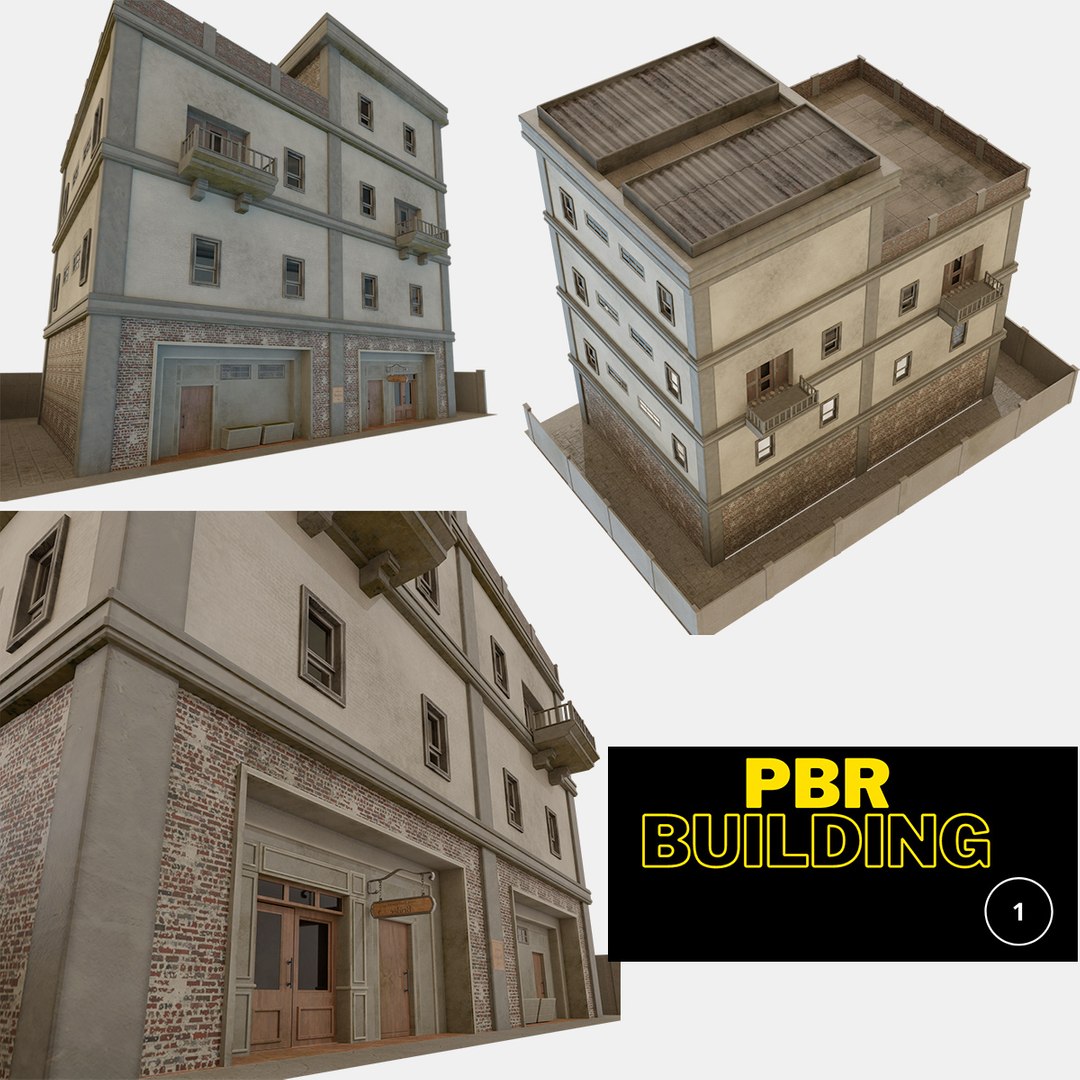 3D Building PBR 1 model - TurboSquid 1846539