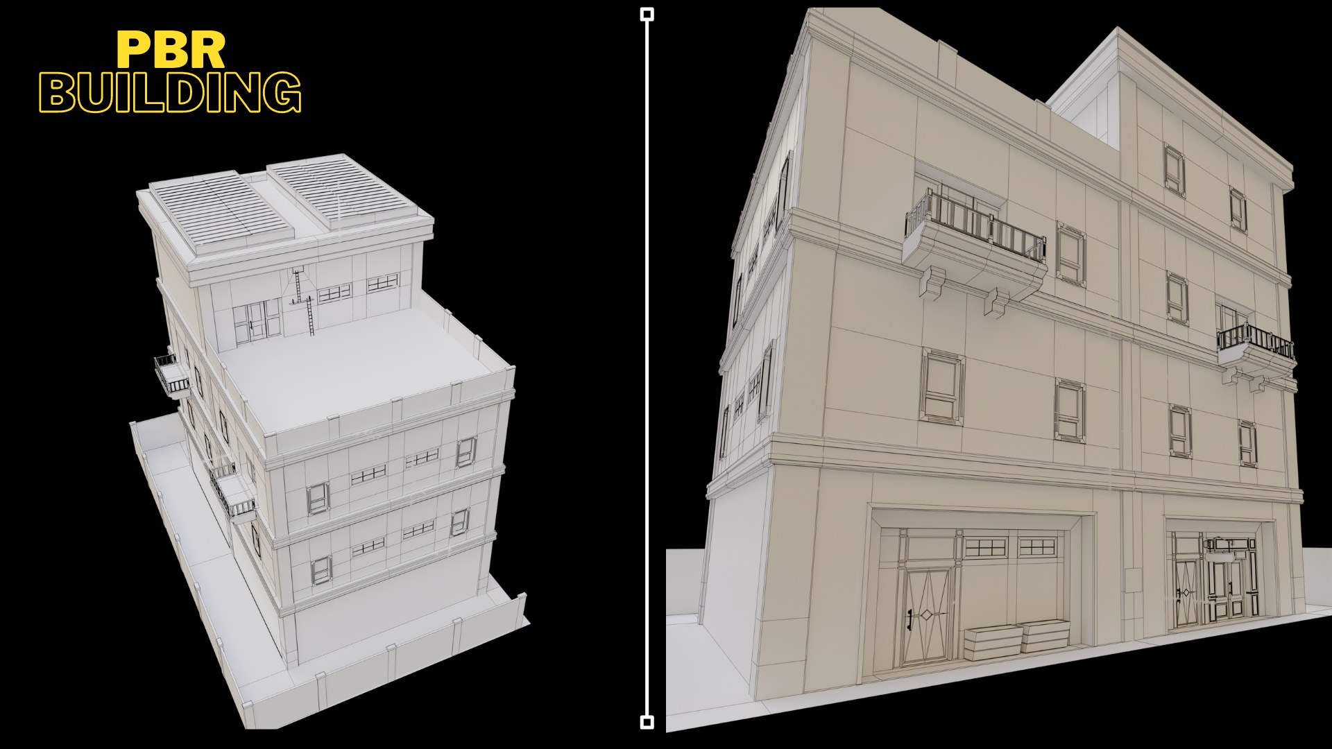 3D Building PBR 1 model - TurboSquid 1846539
