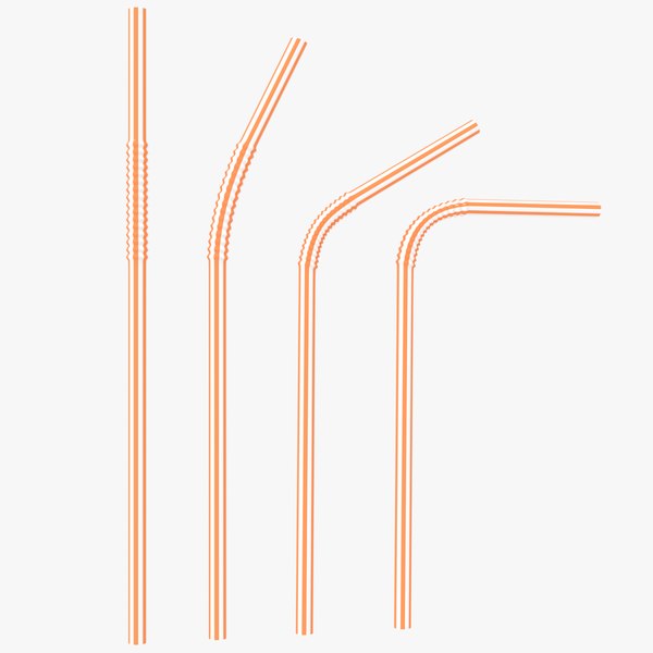 3d model of rigged straw
