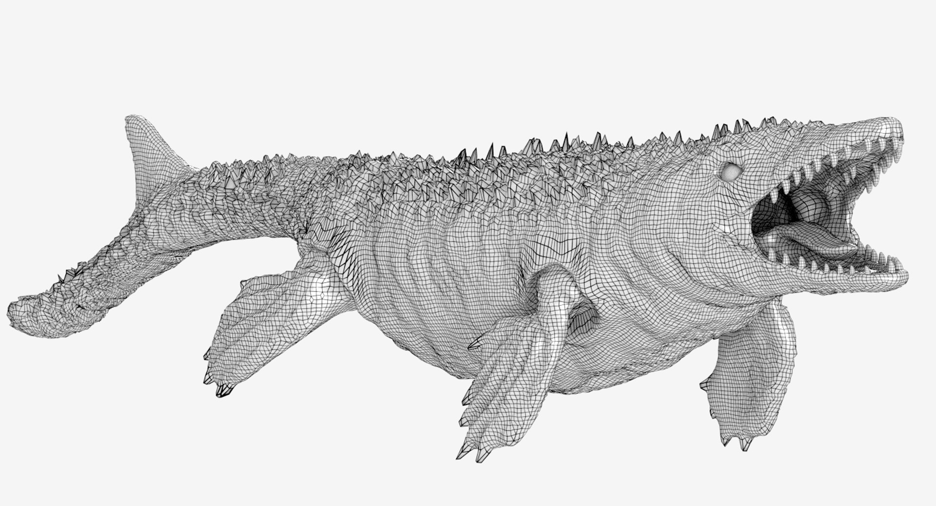 3D Model Mosasaur Extinct Marine - TurboSquid 1280563