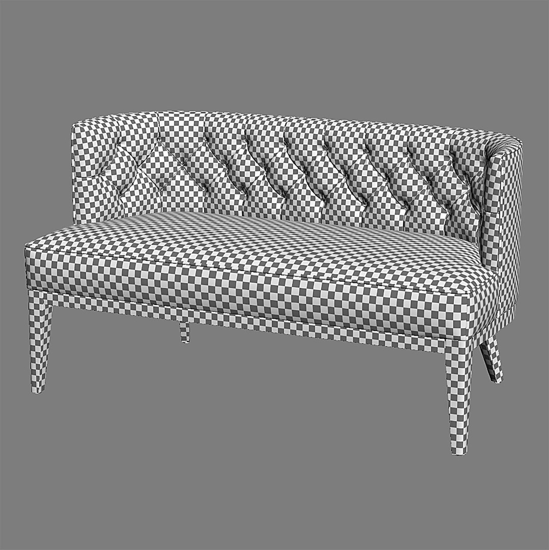 Grayson Tufted Settee Bench 3D Model - TurboSquid 1479403