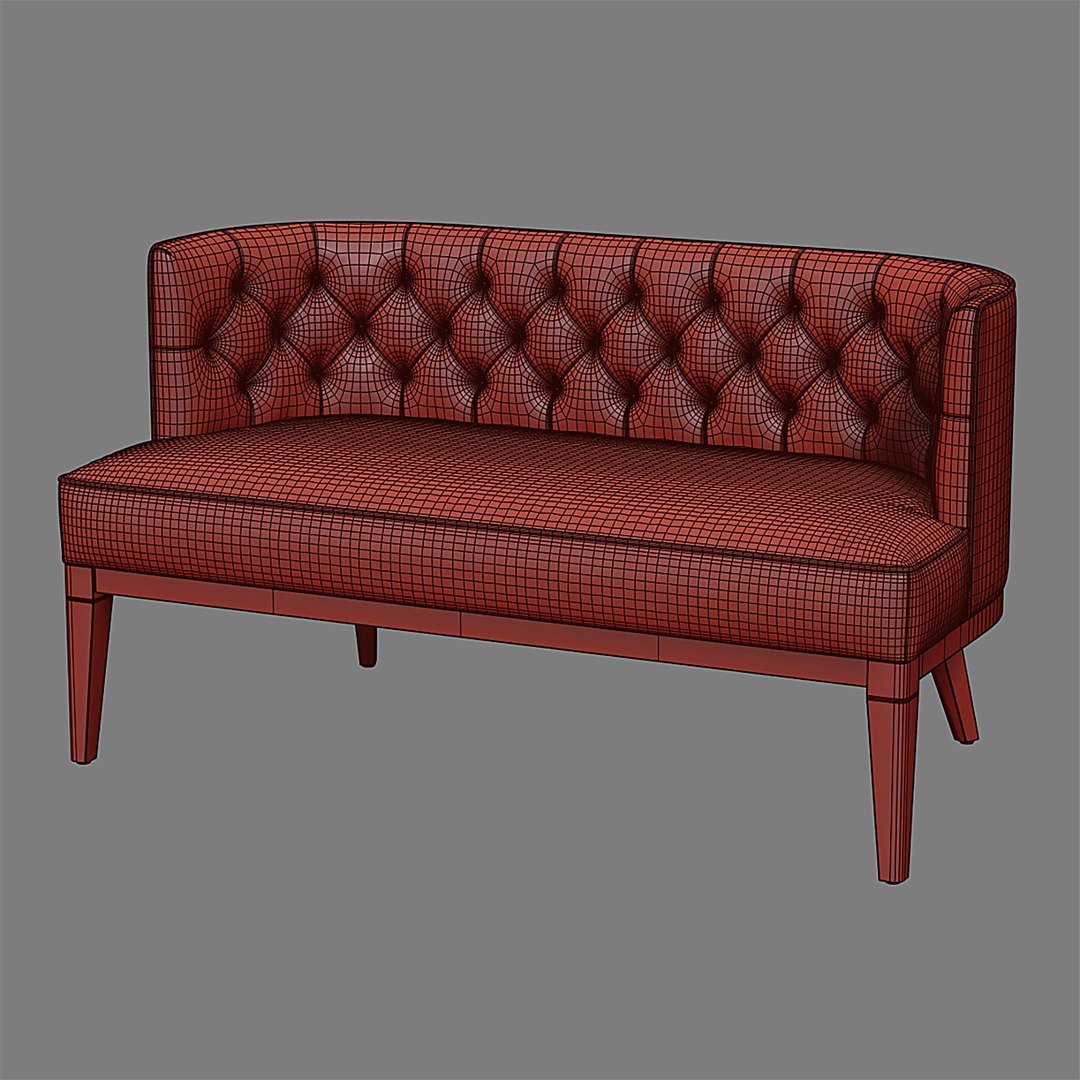 Grayson Tufted Settee Bench 3D Model - TurboSquid 1479403
