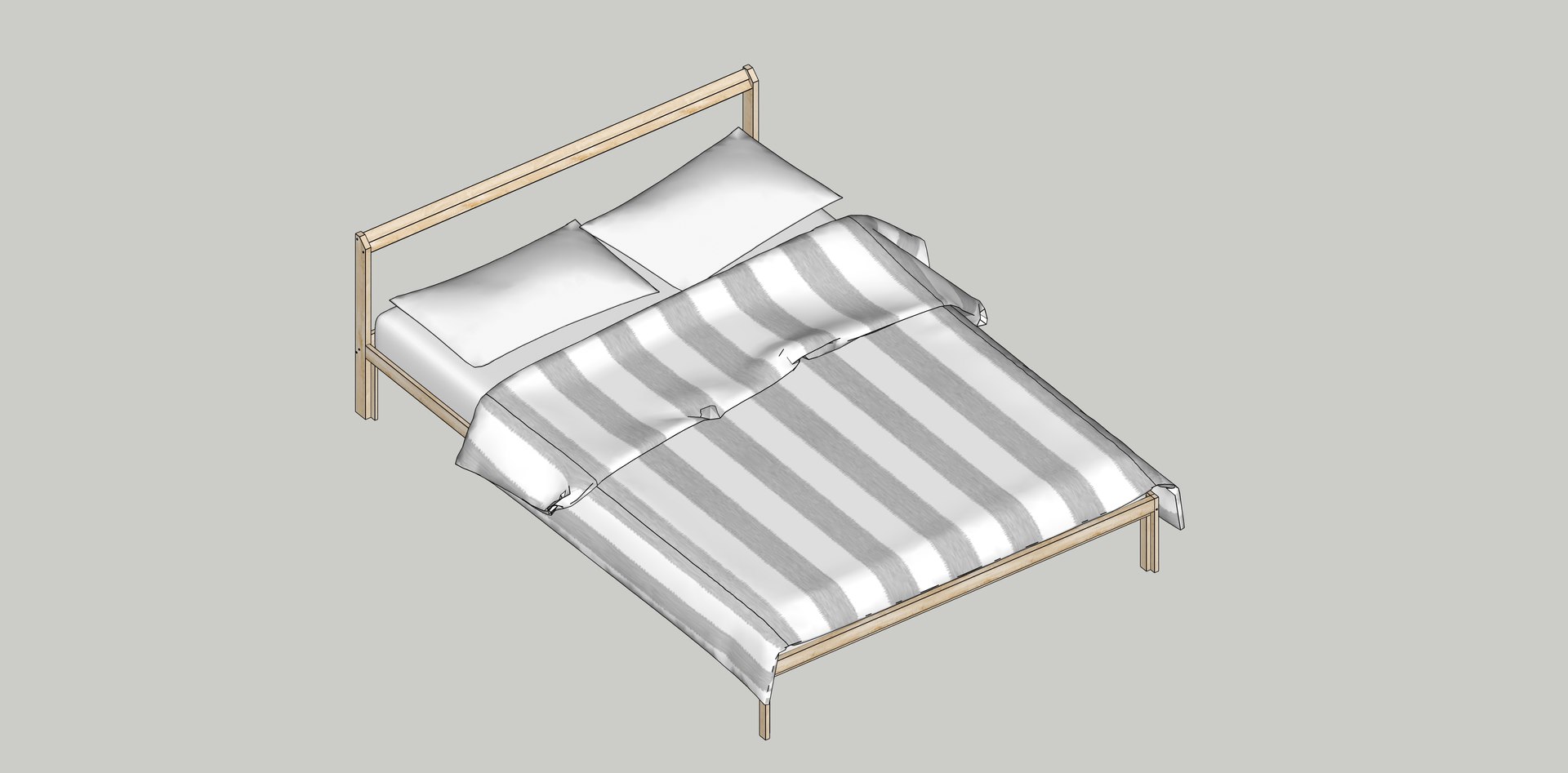 Bed 140x200cm IKEA NEIDEN 3D - TurboSquid 2068197