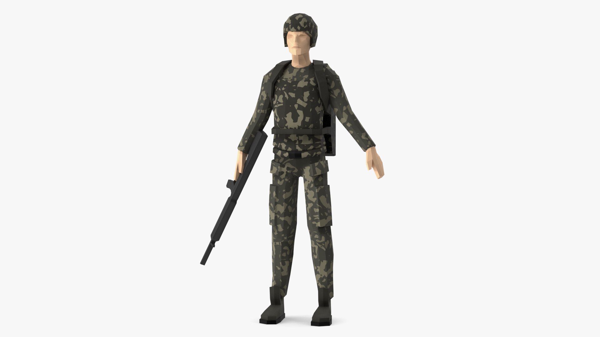 낮은 폴리 군인 3D 모델 - TurboSquid 2183267