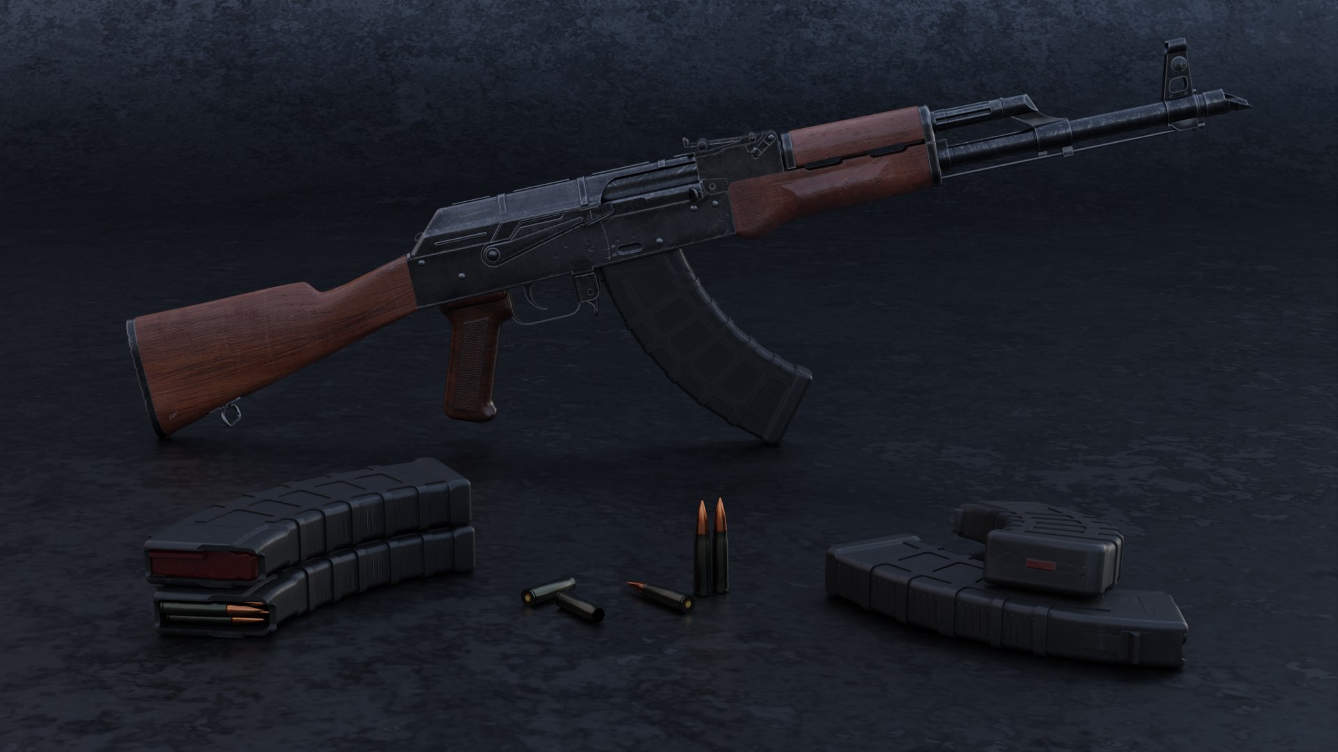 3D AKM RUSSIAN 1969 - HIGHLY DETAILED TEXTURED GAME ASSET HPLP - 2K4K ...