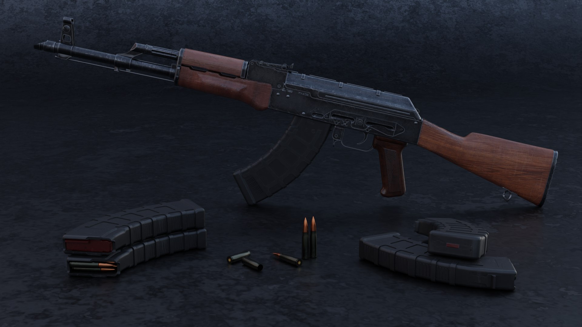3D AKM RUSSIAN 1969 - HIGHLY DETAILED TEXTURED GAME ASSET HPLP - 2K4K - TurboSquid 2118188