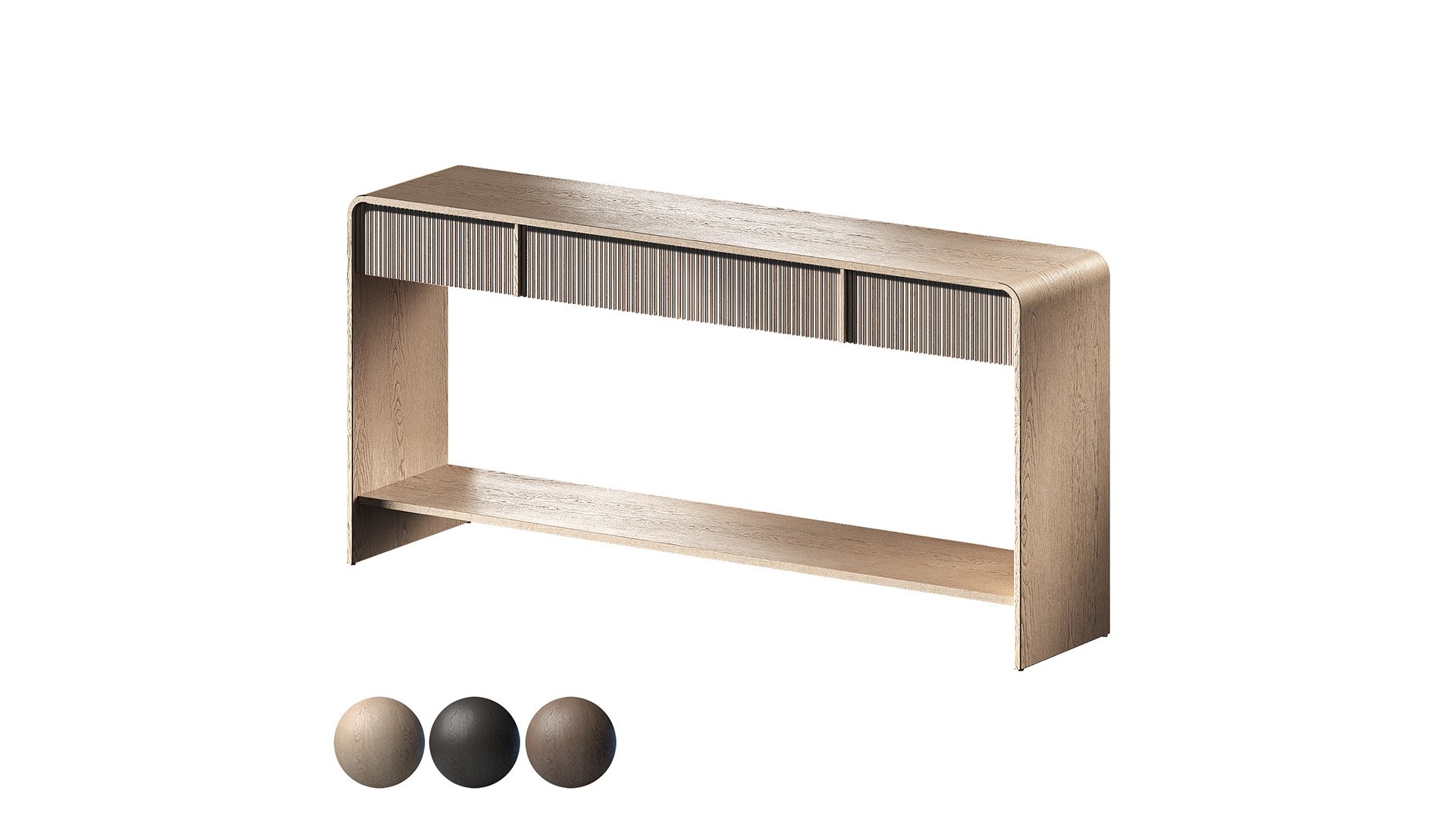 RH Alora Console With Drawers 3 Wood Color Options Model - TurboSquid ...