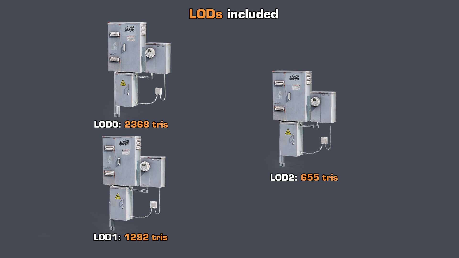 3D Model ElectricalBox GameReady LODs - TurboSquid 1976807