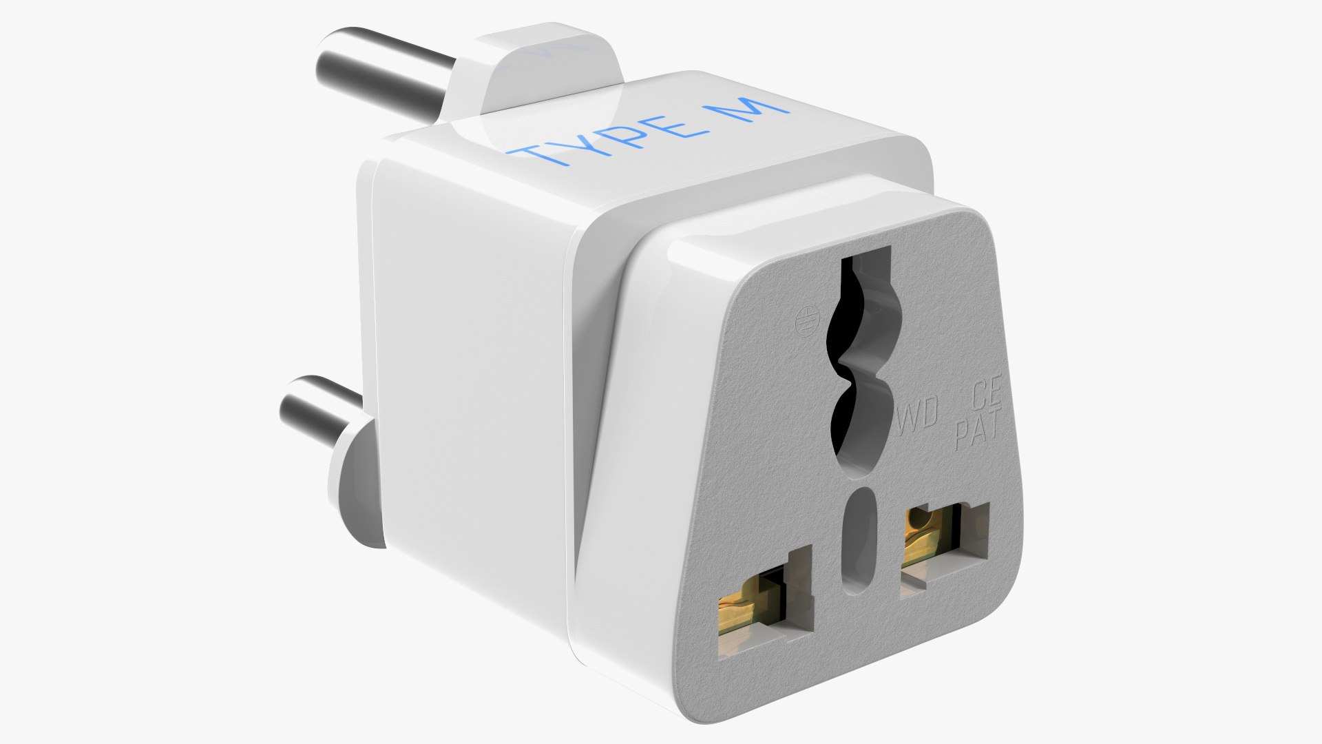 3D Type M Electrical Plug Adapter White - TurboSquid 1841235