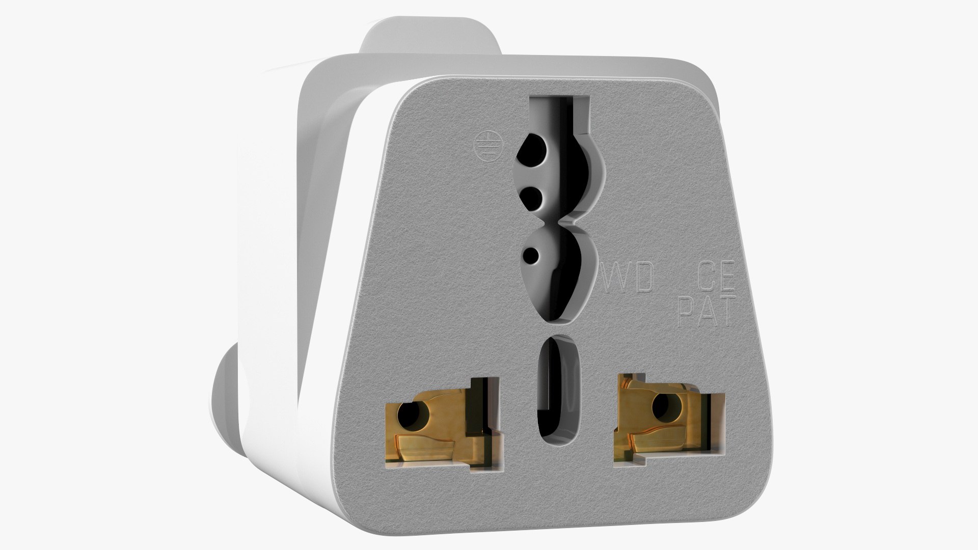3D Type M Electrical Plug Adapter White - TurboSquid 1841235