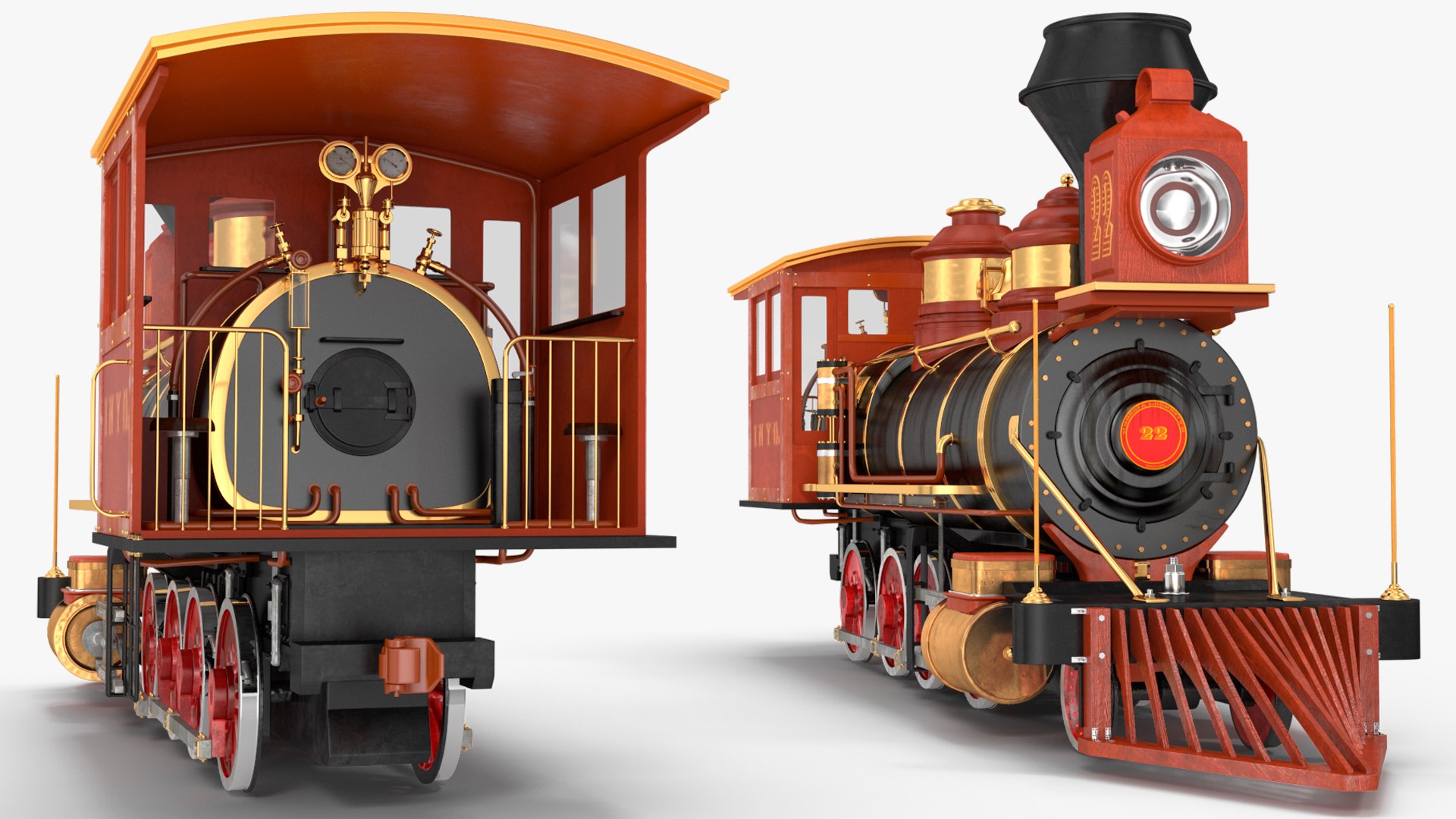 3D Steam Engine Locomotive - TurboSquid 2149069