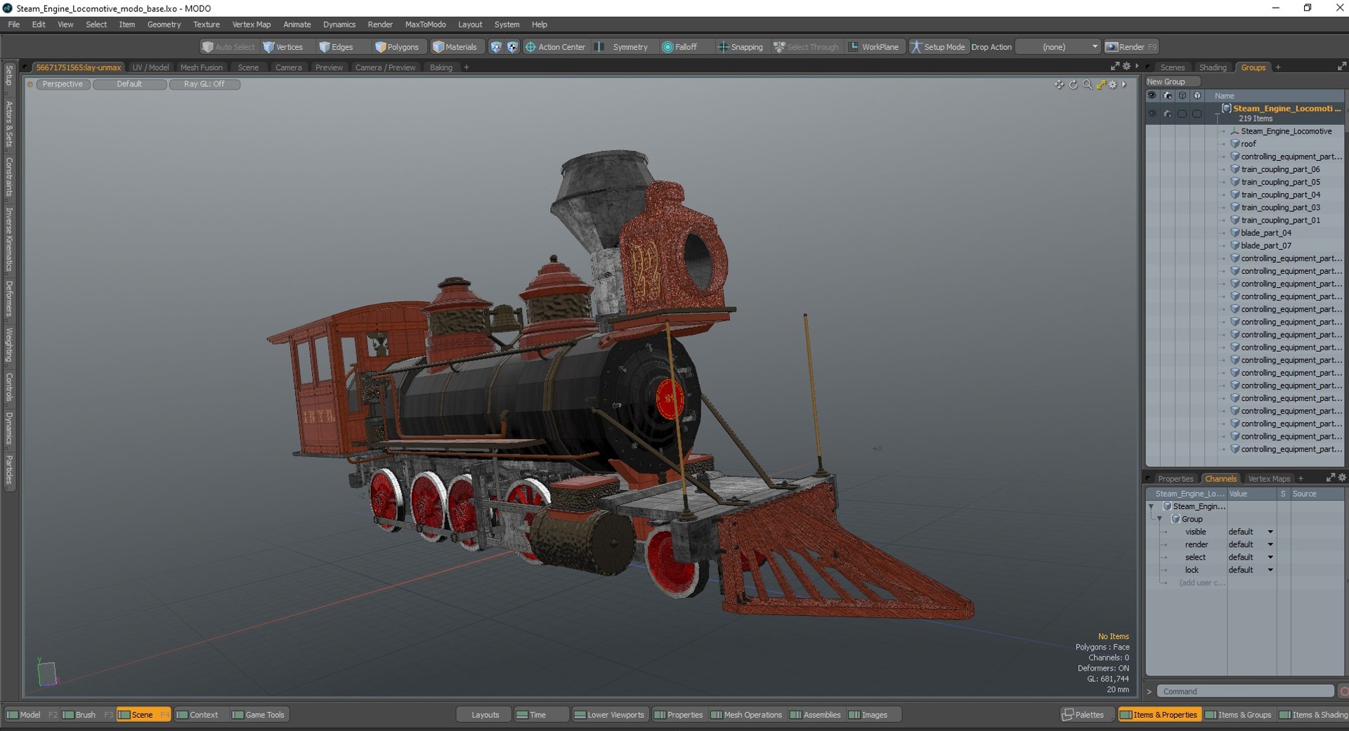 3D Steam Engine Locomotive - TurboSquid 2149069