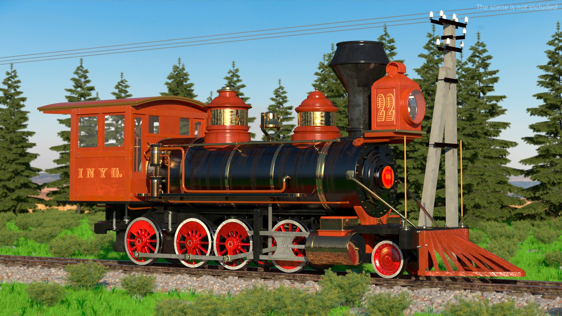 3D Steam Engine Locomotive - TurboSquid 2149069