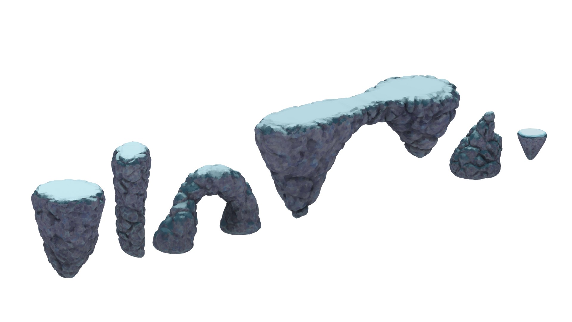 Free Set Ghibli style rocks model - TurboSquid 1755471