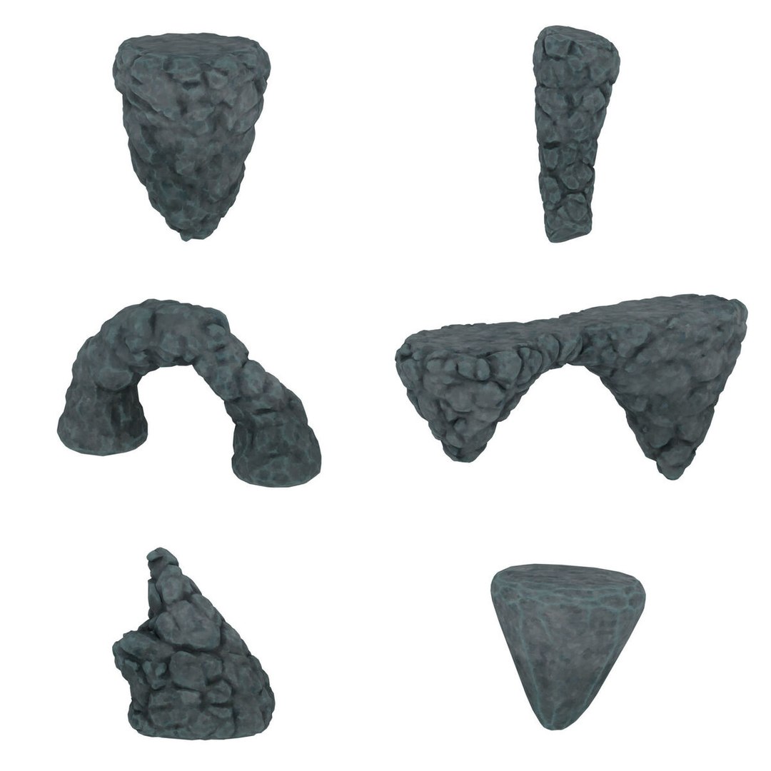 Free Set Ghibli Style Rocks Model - TurboSquid 1755471